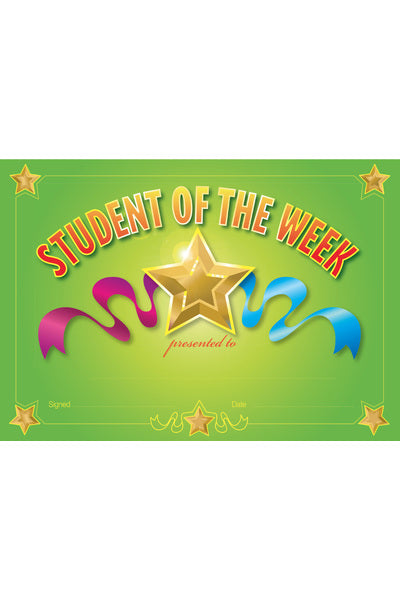 SW382: Student of the Week Star Certificate (200) Previous Design ...