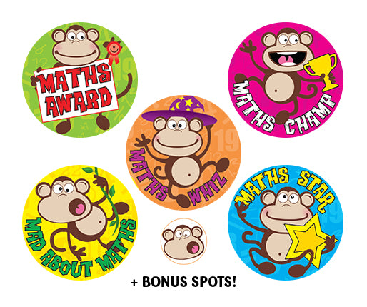 SUN132 Maths Monkeys Reward Stickers – Discovery Educational