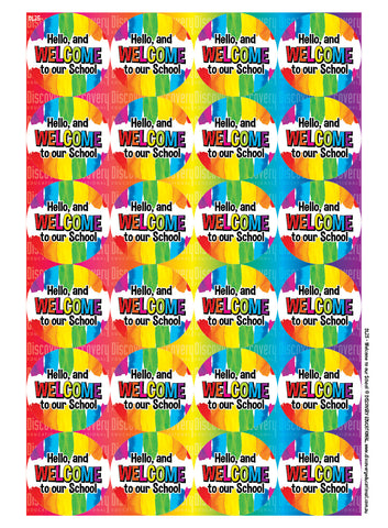 DL25: Welcome Stickers - Large 35mm | Discovery Educational
