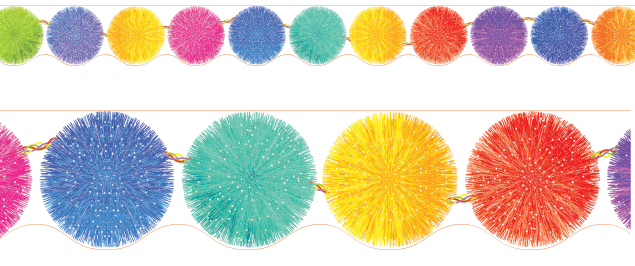 SSB18: Vibrant Pom Poms Border – Discovery Educational