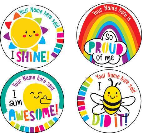 PS54 Rainbow Brights Personalised Stickers | Discovery Educational